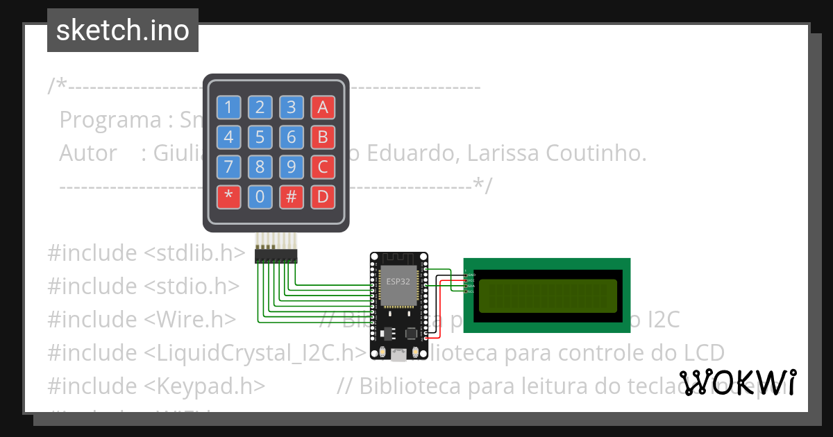 Teclado+Display+Relogio - Wokwi ESP32, STM32, Arduino Simulator