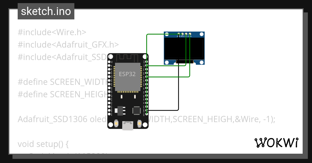 OLED display - Wokwi ESP32, STM32, Arduino Simulator