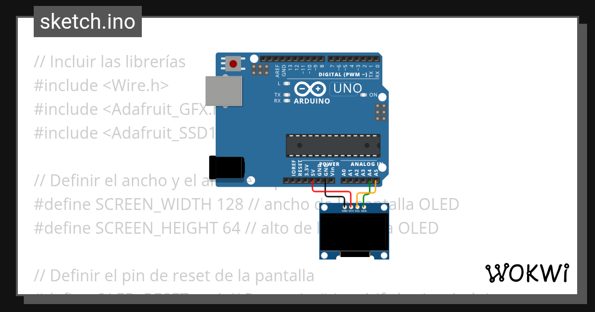 hola mundo display oled - Wokwi ESP32, STM32, Arduino Simulator