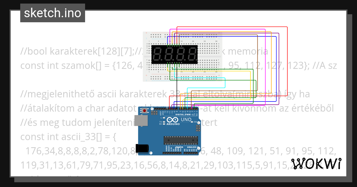 Kijelzo - Wokwi ESP32, STM32, Arduino Simulator