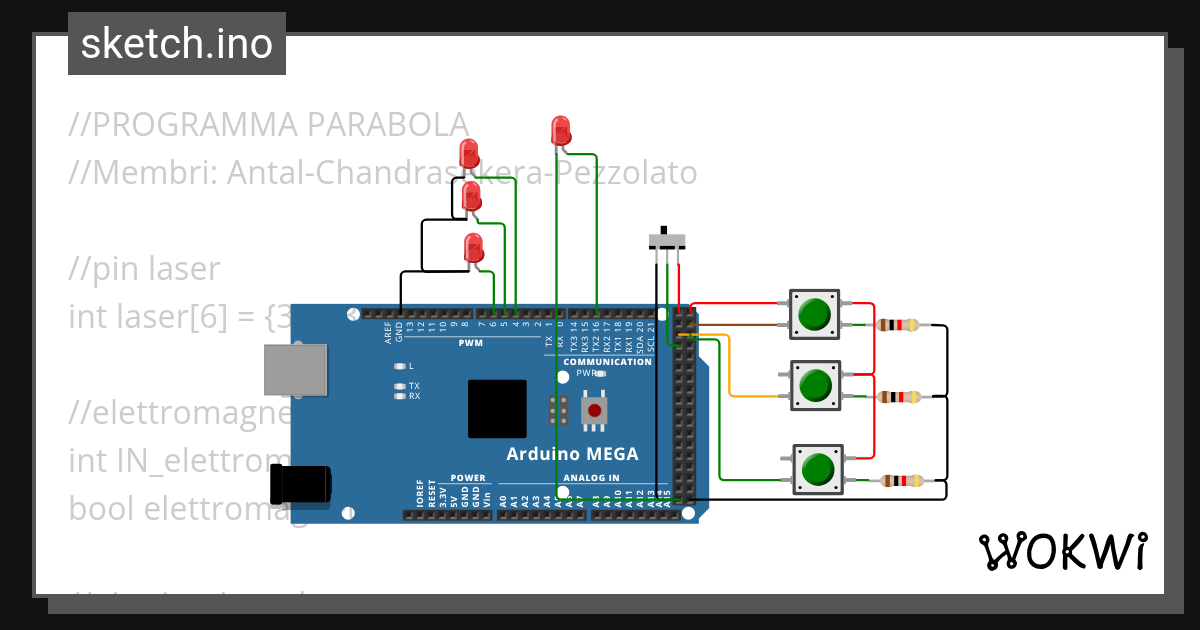 Progetto Parabola - Wokwi ESP32, STM32, Arduino Simulator