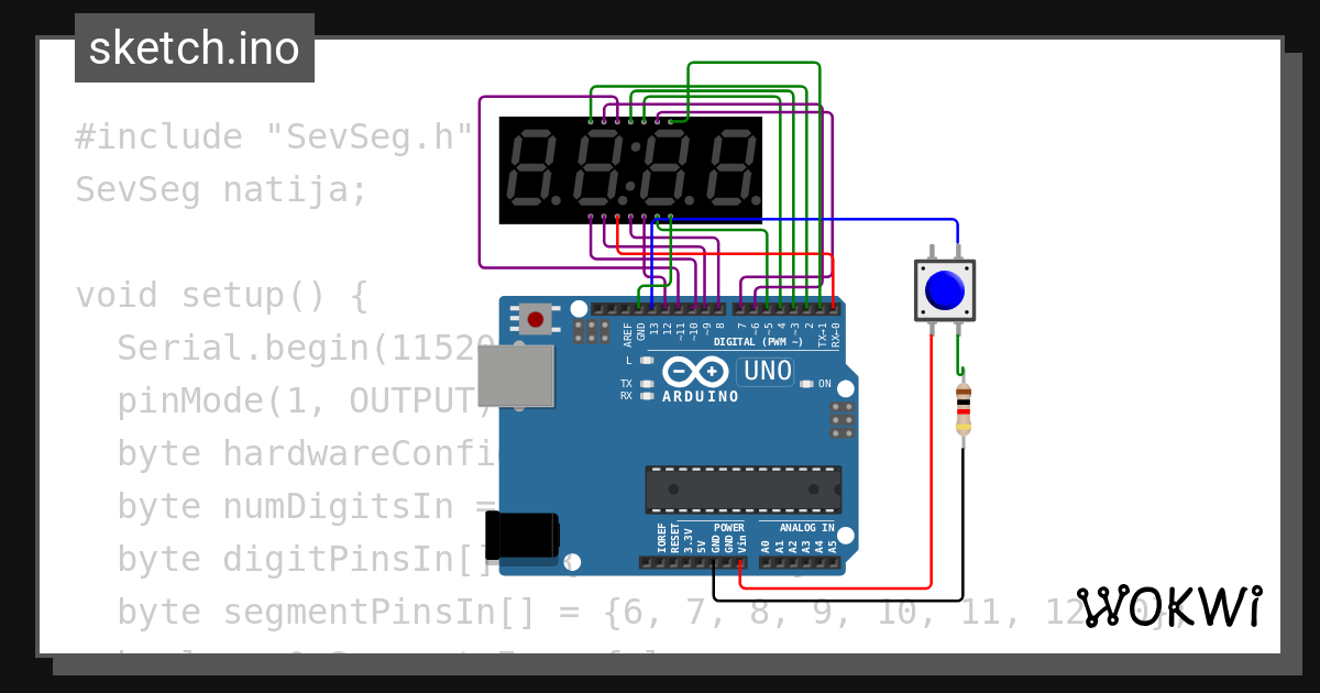 415 74 7 Segment Bilan Qil Wokwi Esp32 Stm32 Arduino Simulator