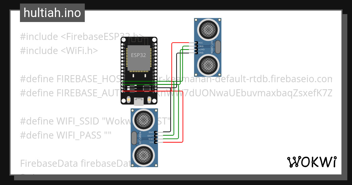 Sensor Keamanan Ultrasonic Hultiah Wokwi Esp32 Stm32 Arduino Simulator 4798
