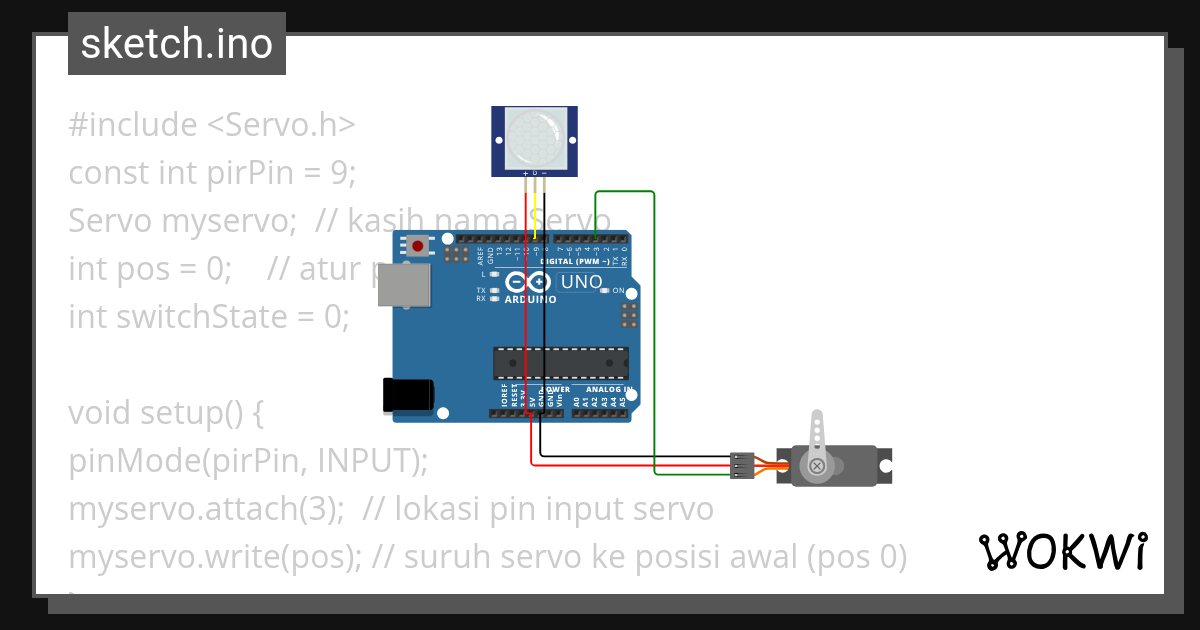 PIR Servo - Wokwi ESP32, STM32, Arduino Simulator