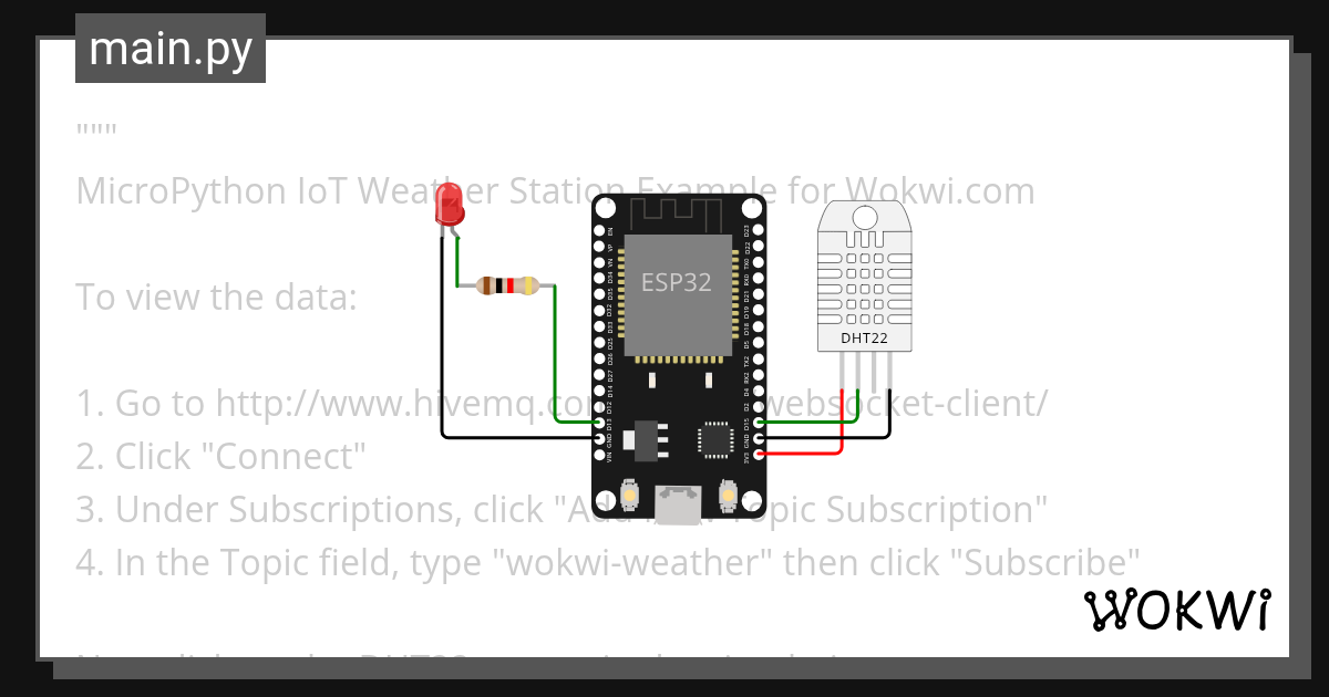 Micropython MQTT Weather Logger 2 - Wokwi ESP32, STM32, Arduino Simulator