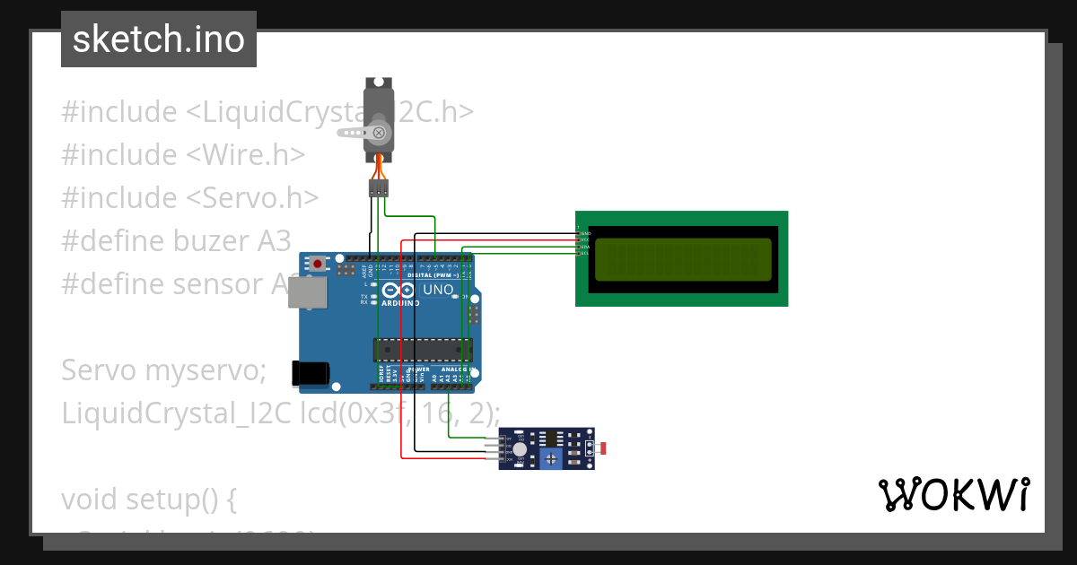 Mapping servo ldr - Wokwi ESP32, STM32, Arduino Simulator