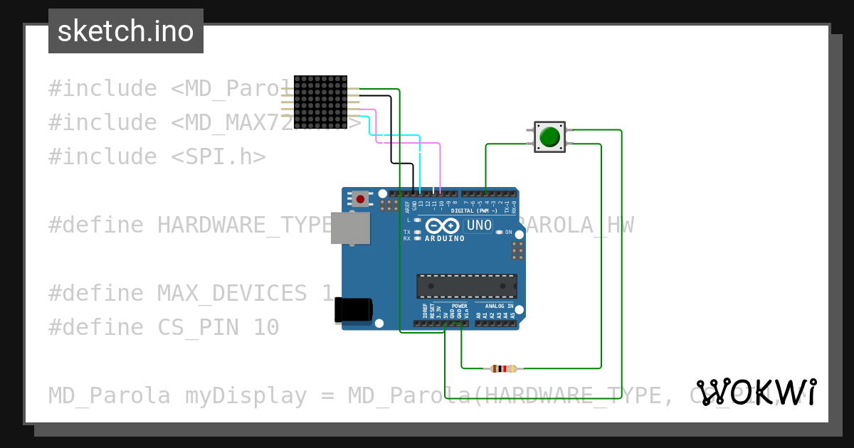 Test Led Dot Matrix V4 Copy Wokwi Esp32 Stm32 Arduino Simulator 0144