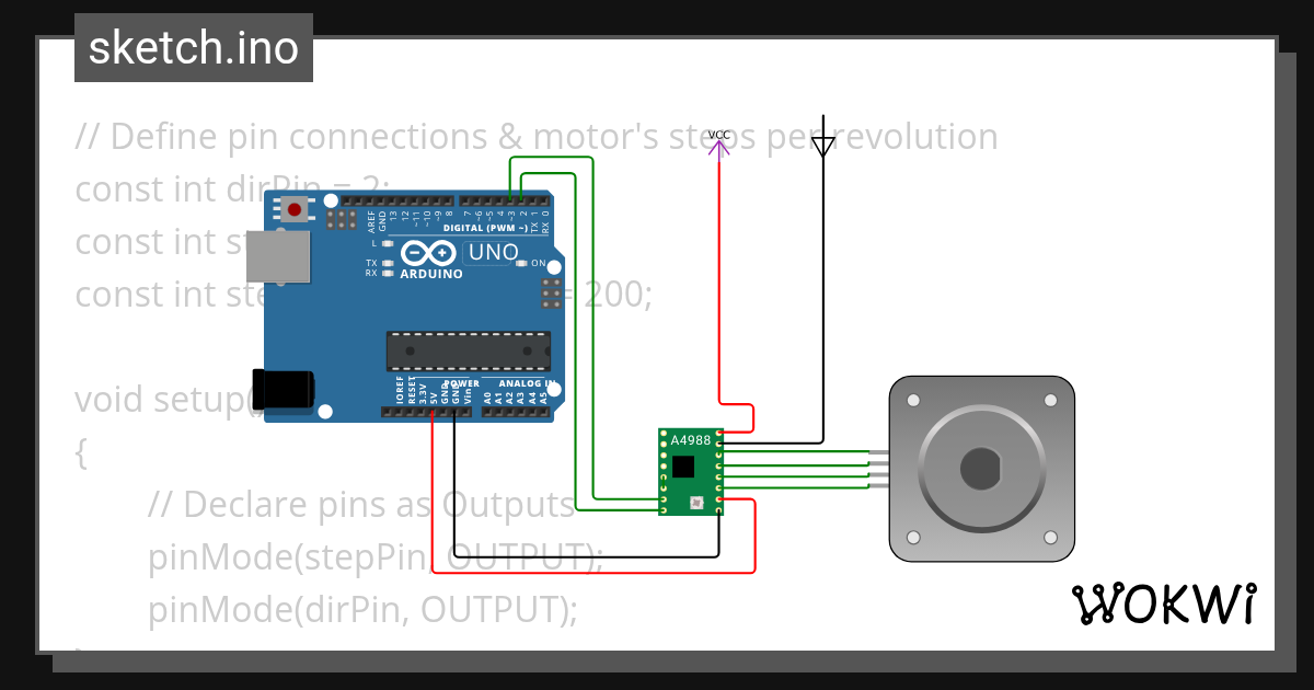 Step Motor Wokwi Esp32 Stm32 Arduino Simulator