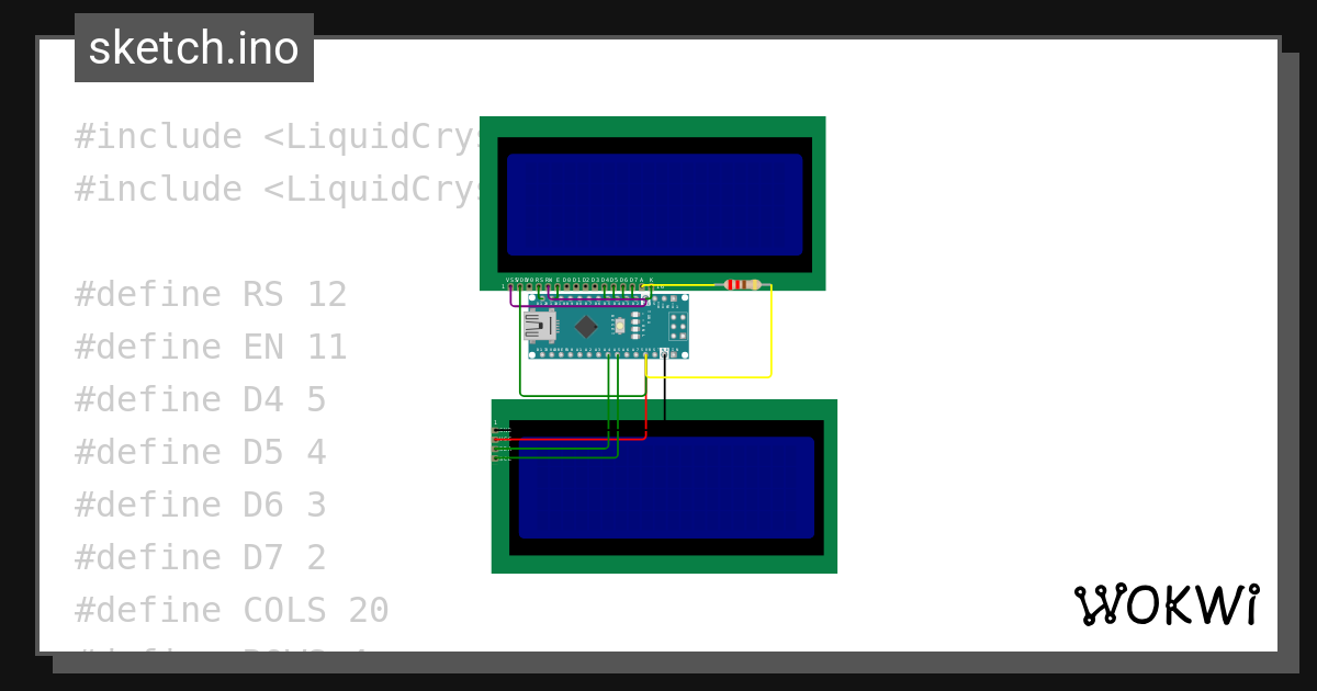 2lcd Wokwi Esp32 Stm32 Arduino Simulator 