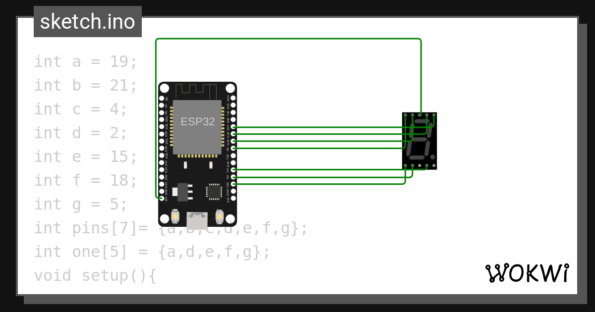 Seven Seg With Esp32 Wokwi Esp32 Stm32 Arduino Simulator 6827