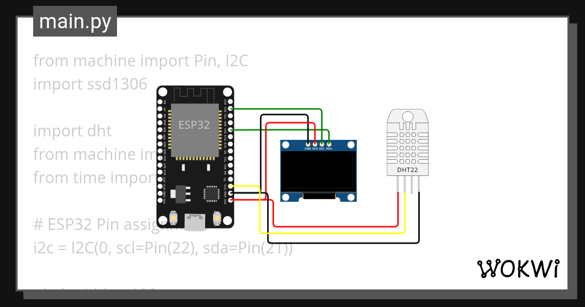 ESP32 + OLED - Wokwi ESP32, STM32, Arduino Simulator