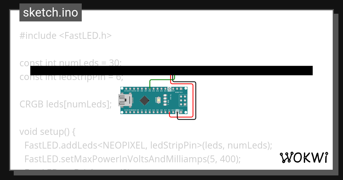 Pattern 4A LED strip - Wokwi ESP32, STM32, Arduino Simulator