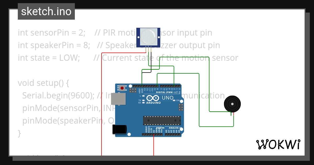 Motion Sensor Wokwi Esp32 Stm32 Arduino Simulator