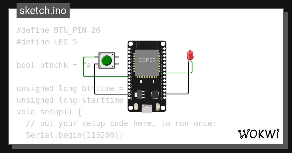 以esp32控制電器之onoff按鈕 Wokwi Esp32 Stm32 Arduino Simulator