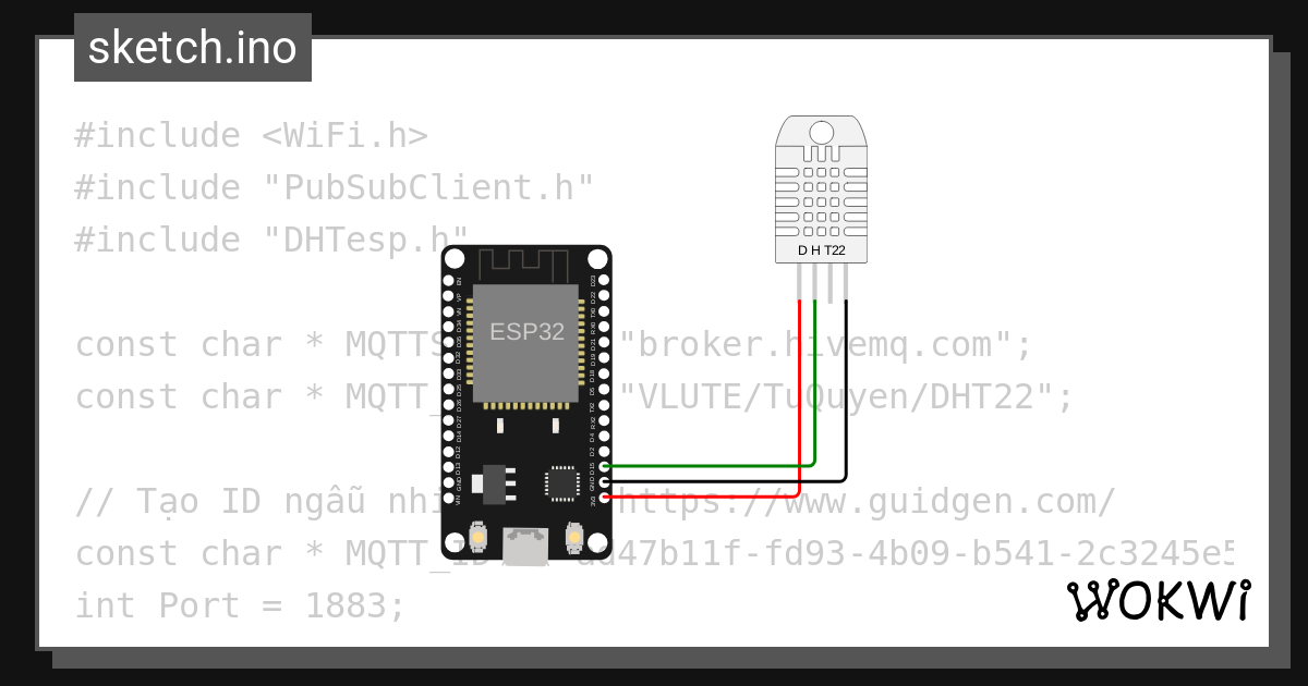 Dht22 Trên Mqtt Wokwi Esp32 Stm32 Arduino Simulator 2098