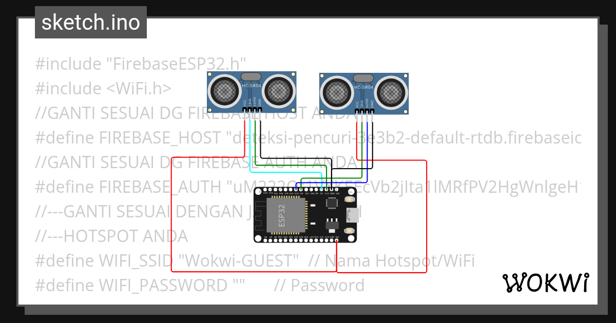 Deteksi Pencuri - Wokwi ESP32, STM32, Arduino Simulator