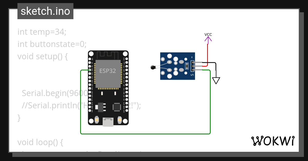 temperature sensor - Wokwi ESP32, STM32, Arduino Simulator