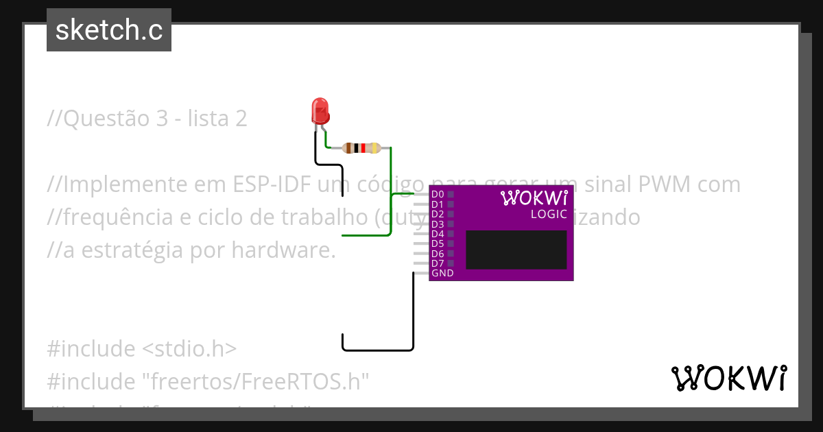 Questão 3 - lista 2 - Wokwi ESP32, STM32, Arduino Simulator