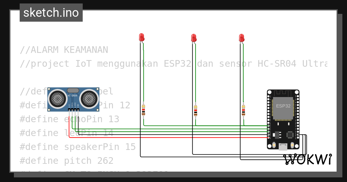 Alarm Monitoring Keamanan Wokwi Esp32 Stm32 Arduino Simulator