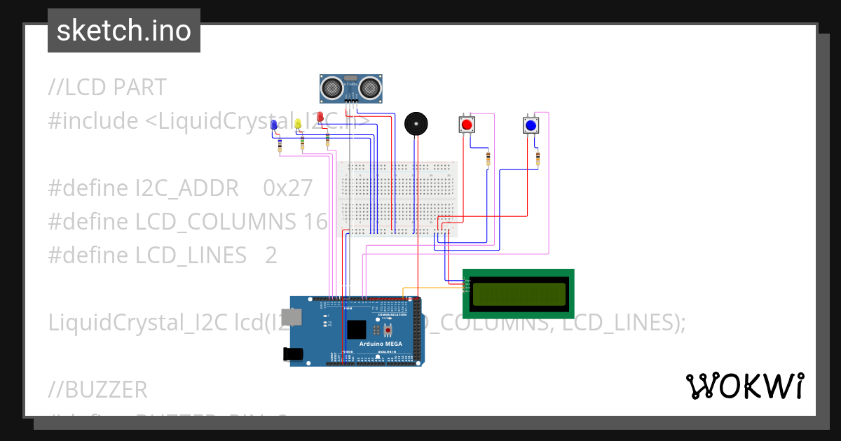 Parking Sensor Wokwi Esp32 Stm32 Arduino Simulator 0471