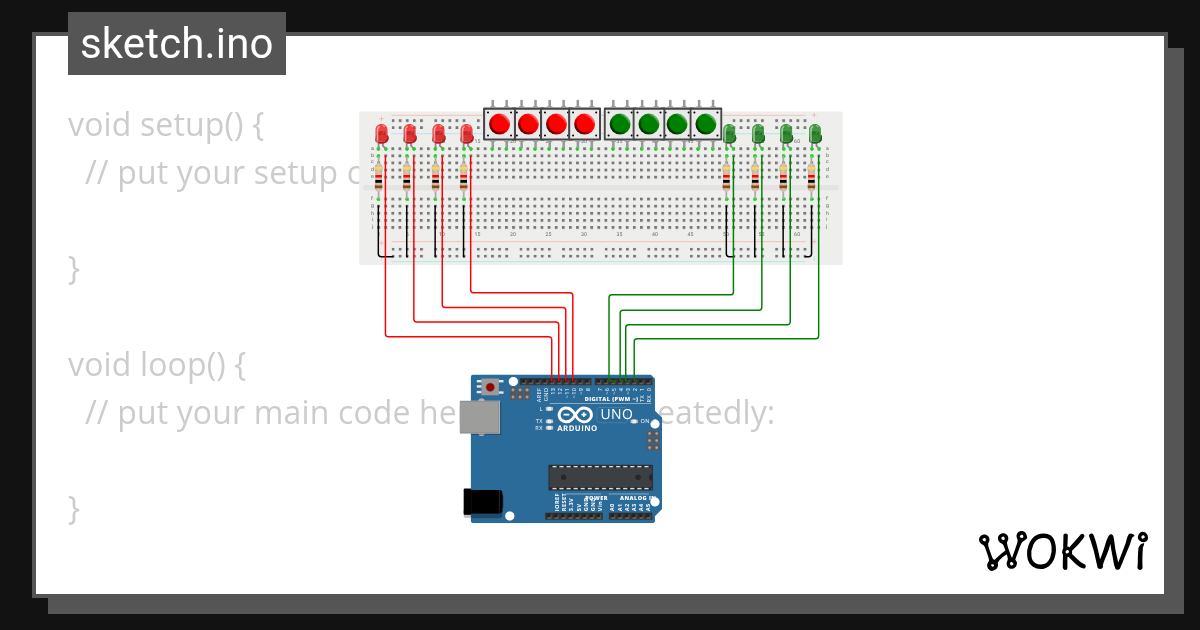 TMB tablero con led - Wokwi ESP32, STM32, Arduino Simulator