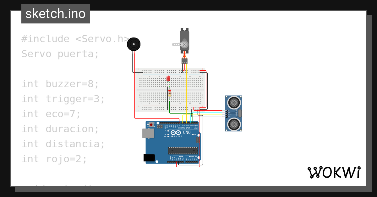 Servo Mas Buzzer Y Sens Ultra Wokwi Esp32 Stm32 Arduino Simulator