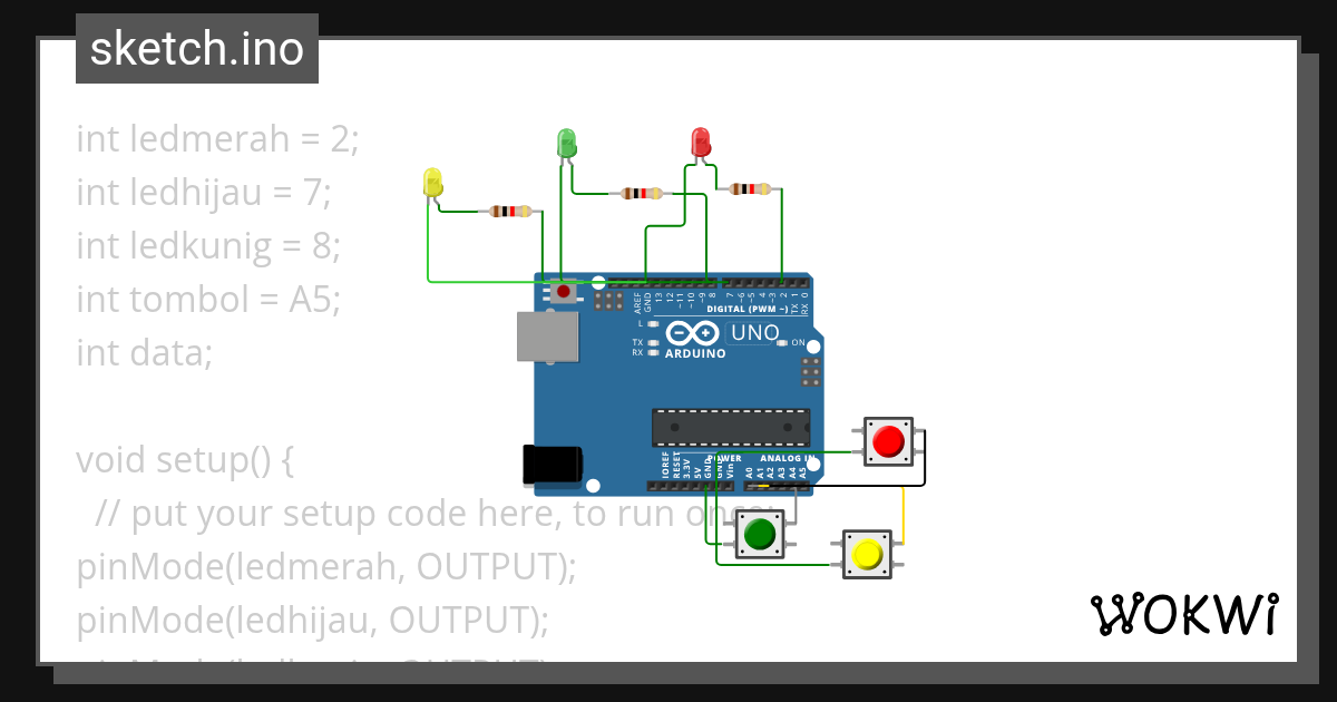 TOMBOL&led - Wokwi ESP32, STM32, Arduino Simulator