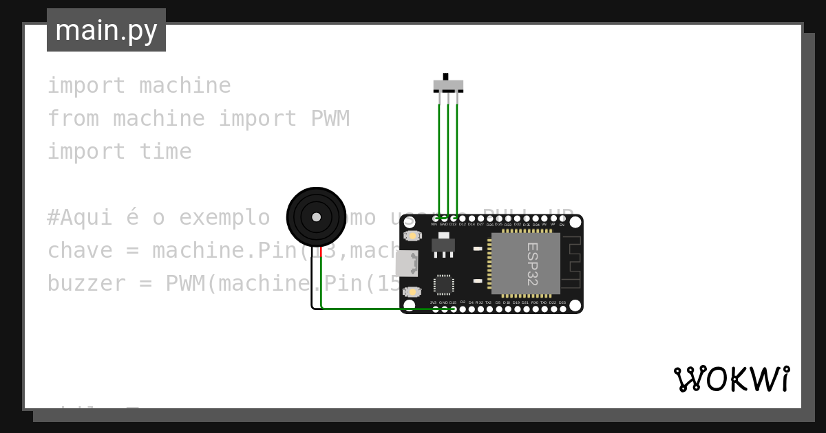 Chave Com Som Wokwi Esp32 Stm32 Arduino Simulator