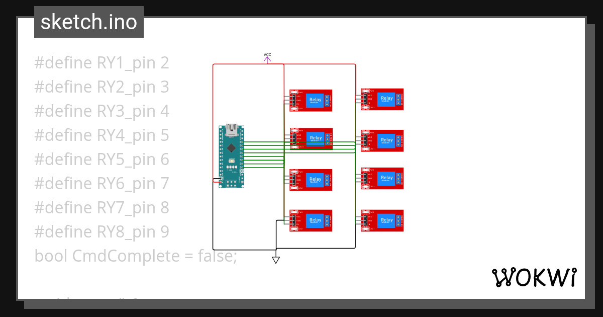 Relay 08 Ch Wokwi Esp32 Stm32 Arduino Simulator