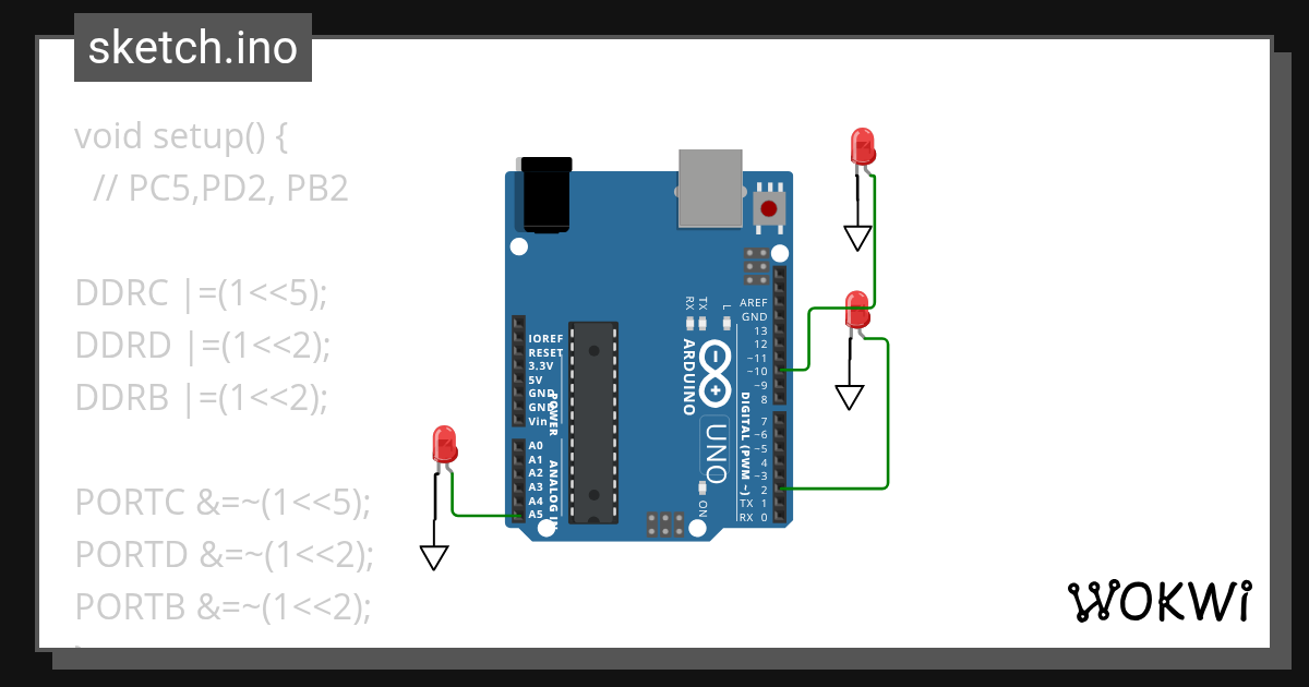 3xled Du Wokwi Esp32 Stm32 Arduino Simulator 