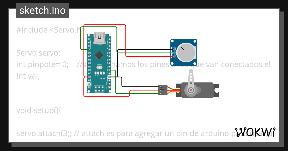 potenciometro y servo - Wokwi ESP32, STM32, Arduino Simulator