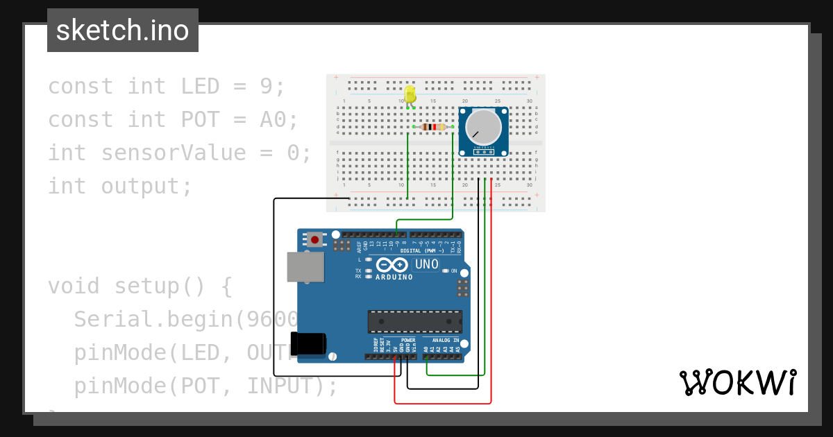 Fading Led With Potensiometer Wokwi Esp32 Stm32 Arduino Simulator