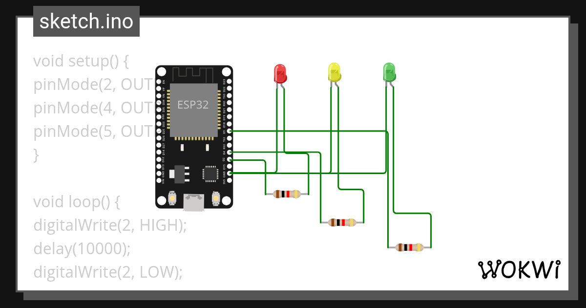 LED TRAFIGHT LIGHT- tugas Copy - Wokwi ESP32, STM32, Arduino Simulator