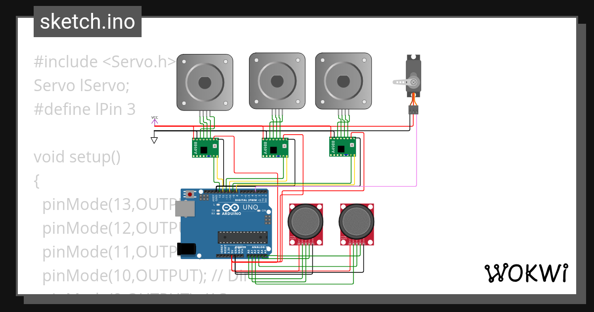 MeArm - Wokwi ESP32, STM32, Arduino Simulator