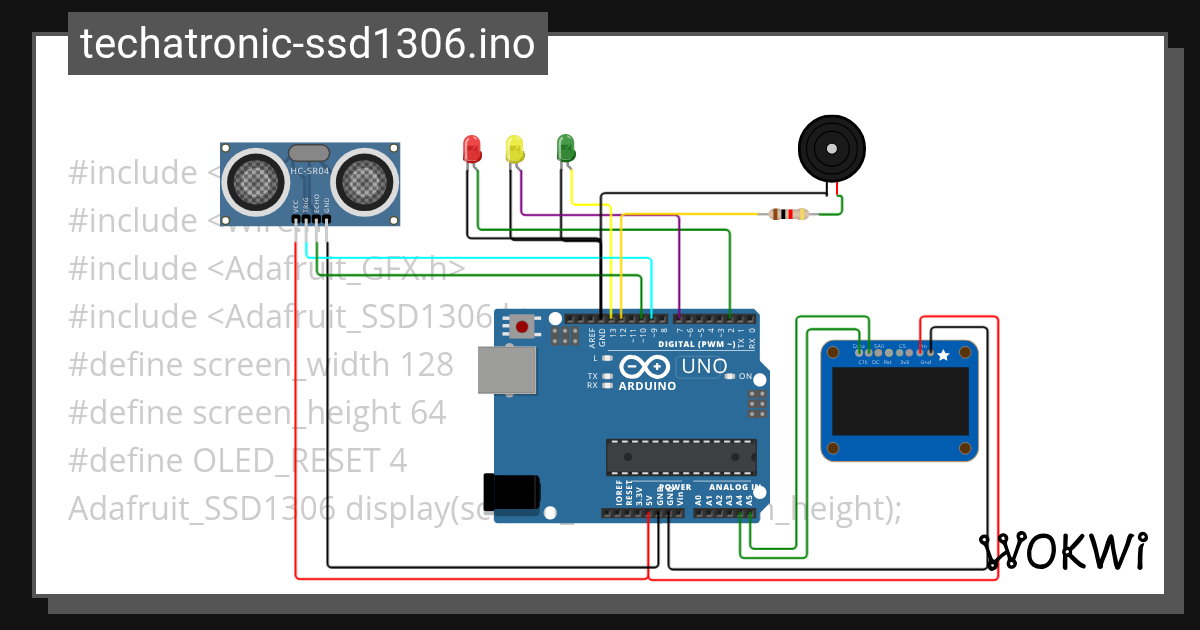 Social Distancing Sensor 3 - Wokwi ESP32, STM32, Arduino Simulator