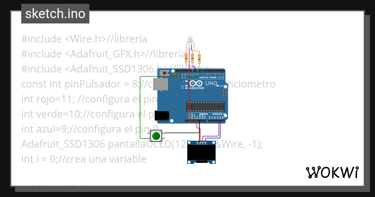 OLed 4 - Wokwi ESP32, STM32, Arduino Simulator