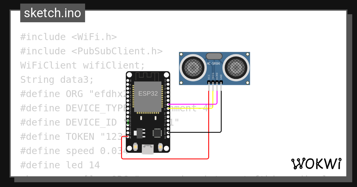 Ultrasonic Sensor Ibm Cloud Wokwi Esp32 Stm32 Arduino Simulator 2742