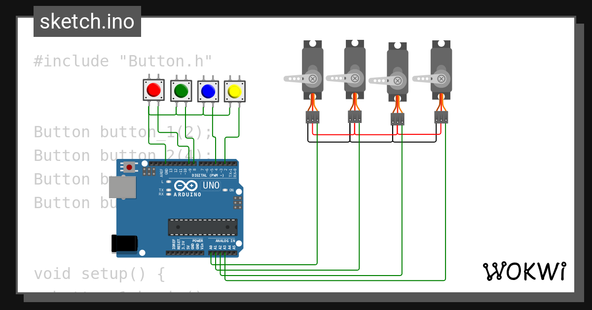 按键控制舵机 Wokwi Esp32 Stm32 Arduino Simulator