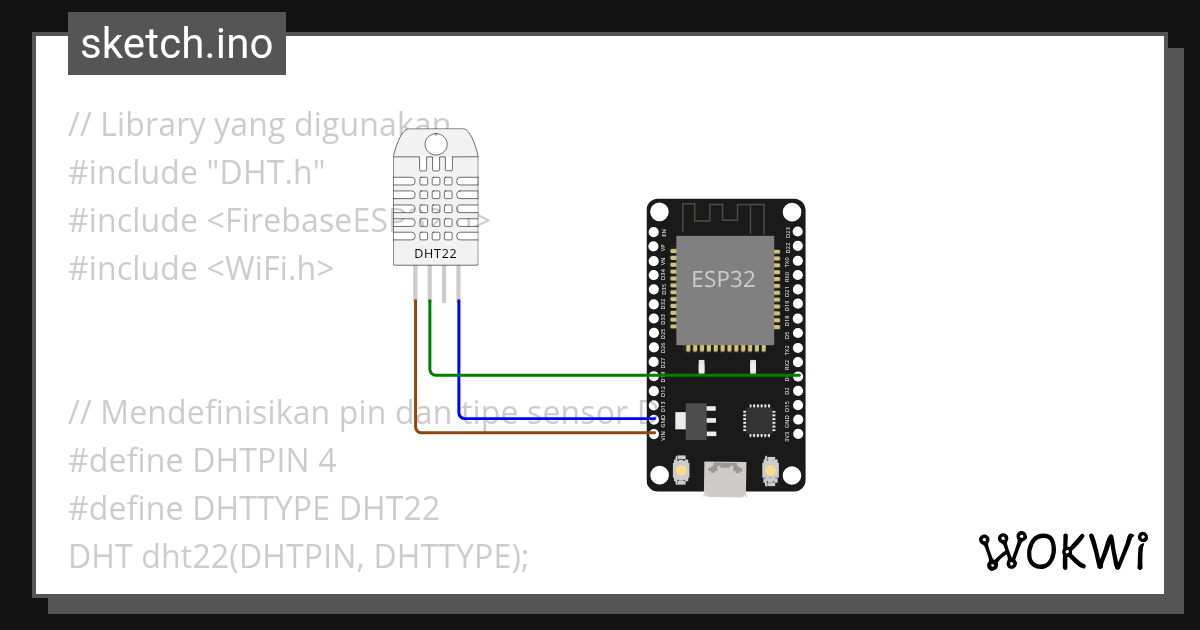Monitoring DHT 22 - Wokwi ESP32, STM32, Arduino Simulator