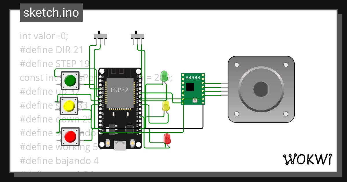Puerta de garage - Wokwi ESP32, STM32, Arduino Simulator