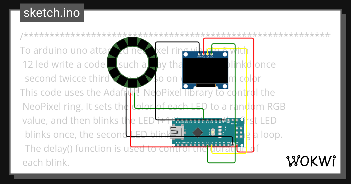 blink on oled - Wokwi ESP32, STM32, Arduino Simulator