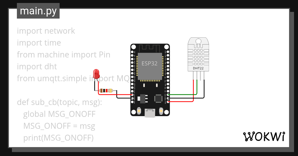 MicroPython MQTT Copy - Wokwi ESP32, STM32, Arduino Simulator