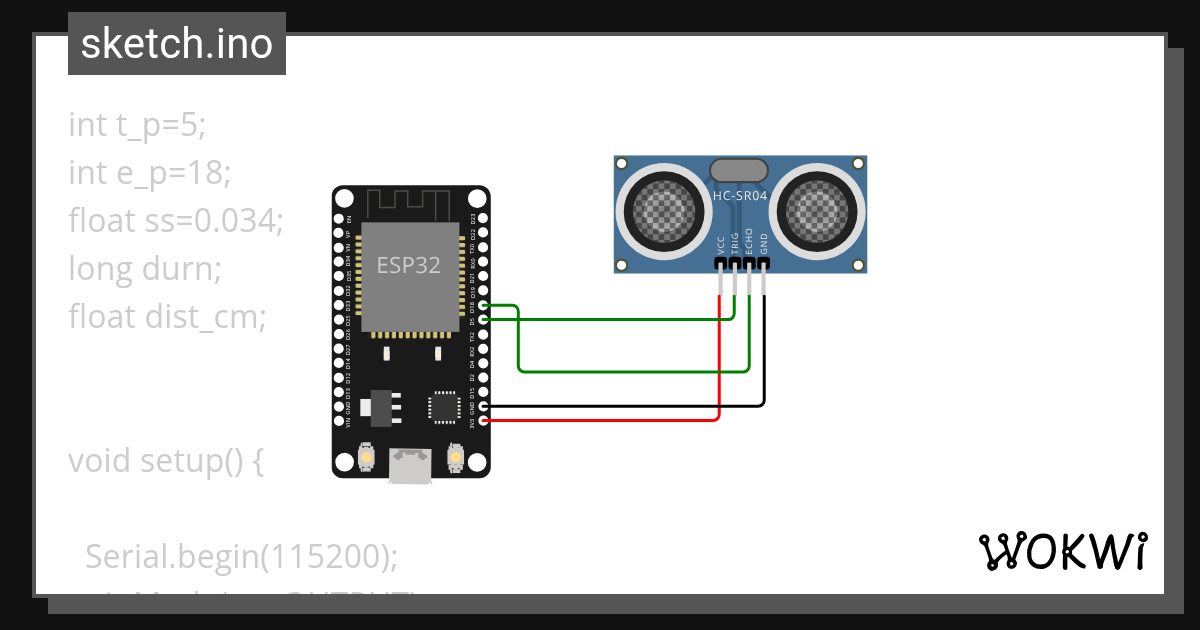distance 1 - Wokwi ESP32, STM32, Arduino Simulator