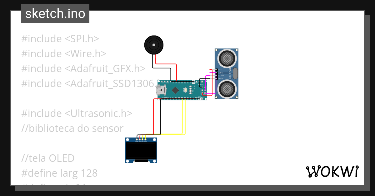 Sensor de distância - Ana Carolina e Gabriele - Wokwi ESP32, STM32, Arduino Simulator