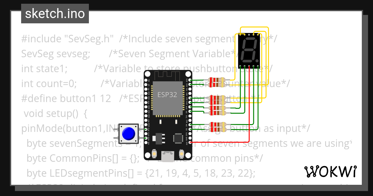 EE22B111 Counter - Wokwi ESP32, STM32, Arduino Simulator
