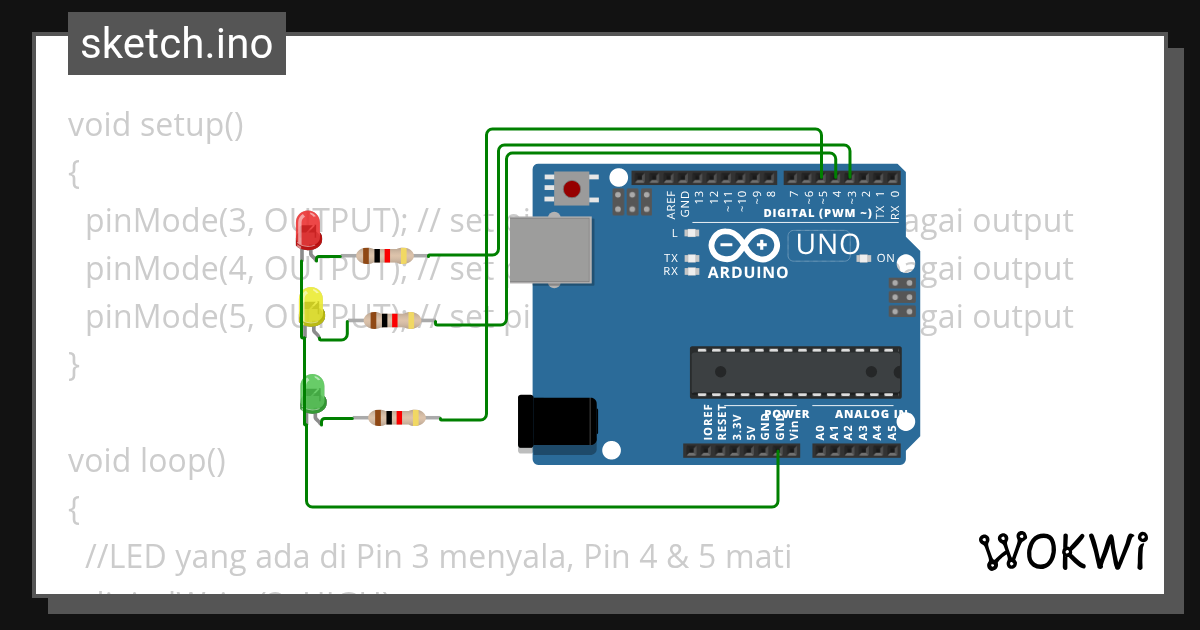 Lampu led - Wokwi ESP32, STM32, Arduino Simulator