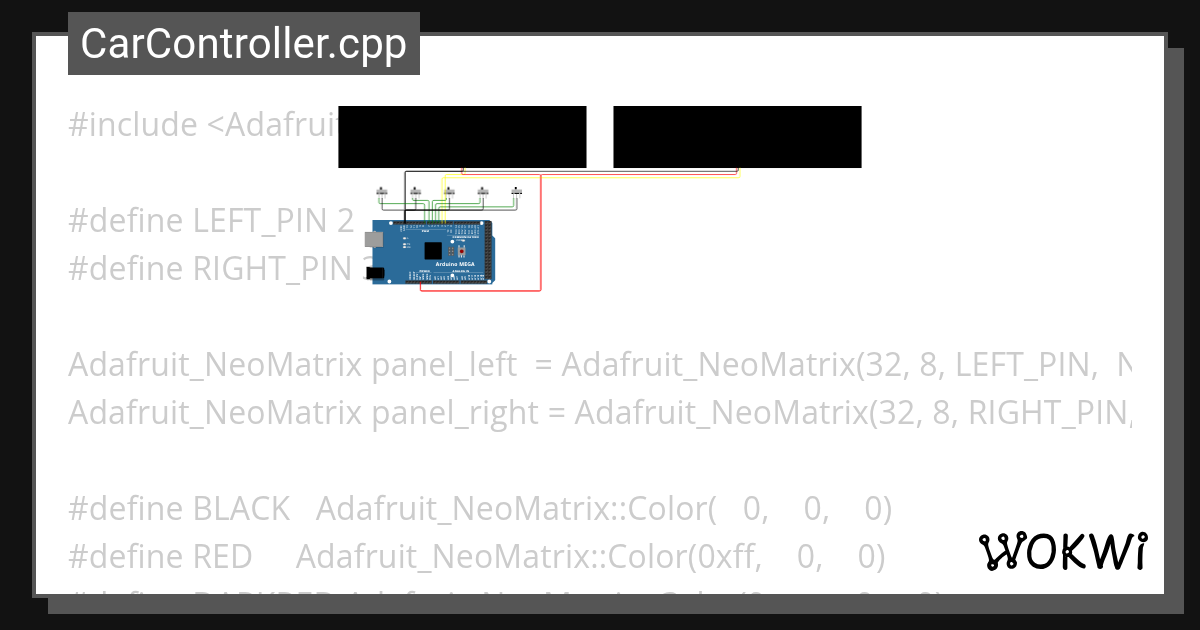 CarController Copy - Wokwi ESP32, STM32, Arduino Simulator