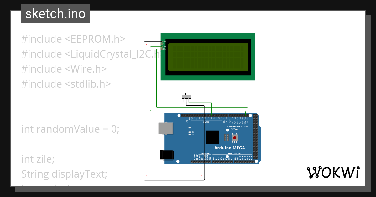 LCD MEGA Add TEXT - Wokwi ESP32, STM32, Arduino Simulator