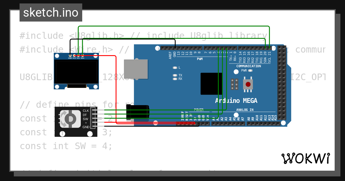 Mega Rotary Encoder Wokwi Esp32 Stm32 Arduino Simulator