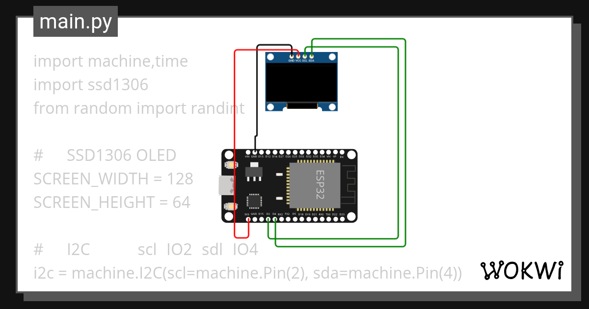 OLED - Wokwi ESP32, STM32, Arduino Simulator
